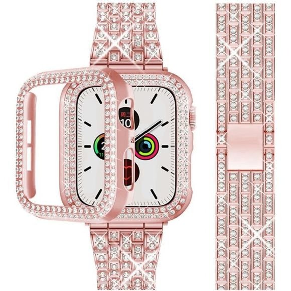 Apple | Accessories | New Rose Pink Bling Apple Watch Band Bling Case ...